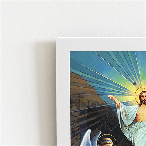 Quadro Jesus Cristo Os Anjos Arte Moldura Branca X Cm