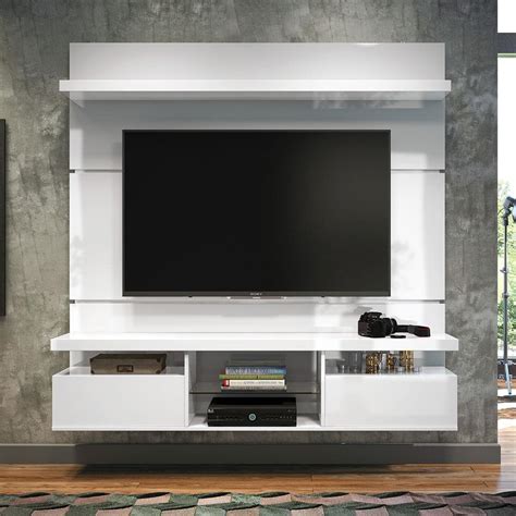 Painel Para TV 55 Polegadas Livin Branco 160 Cm Mobly Painel Para