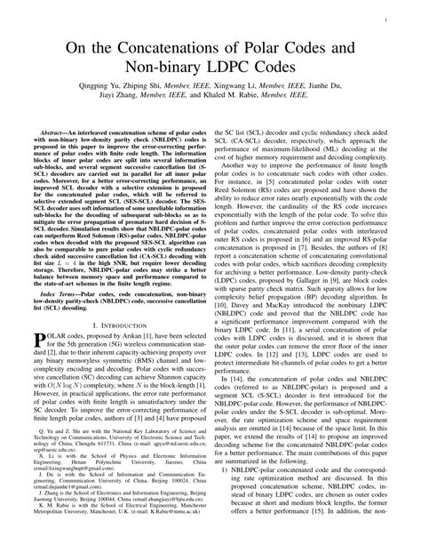 pdf on the concatenations of polar codes and non binary ldpc codes