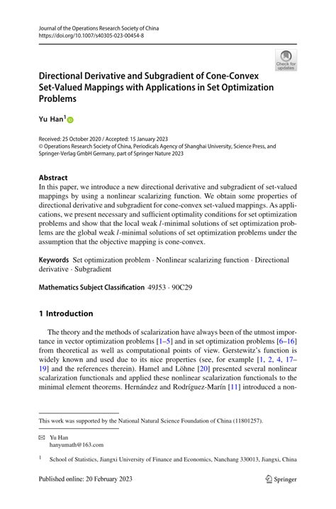 pdf directional derivative and subgradient of cone convex set valued mappings with