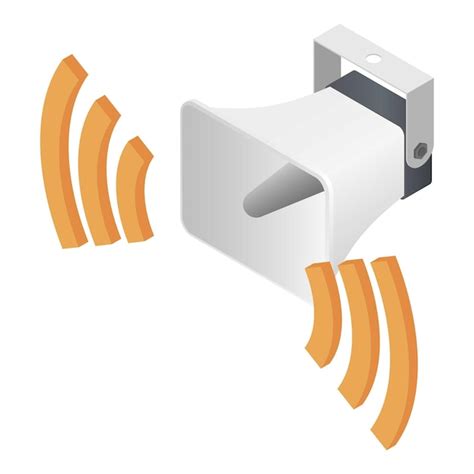 Icono de altavoz exterior isométrico del icono de vector de altavoz