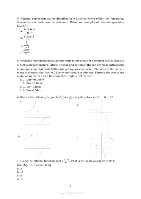 general mathematics module 8 the domain and range of a rational functions shs modules