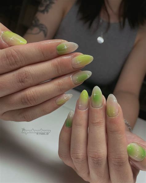 Matcha Nails Green Nails Green Airbrush Airbrush Nails Aura Nails