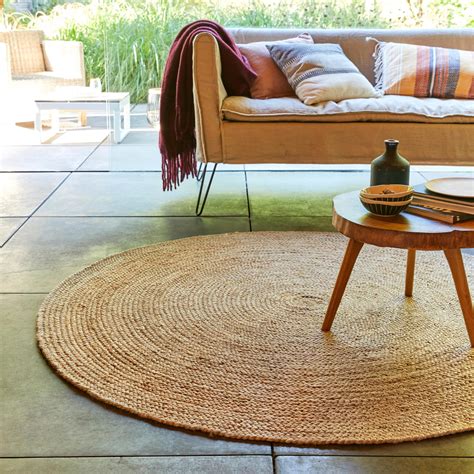 Tapis décoratif naturel rond jute Diam 160 Leroy Merlin