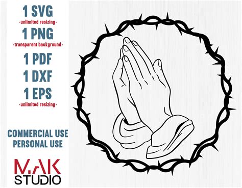 Praying Hands Svg Pray Svg Prayer Svg Christian Svg God Etsy India