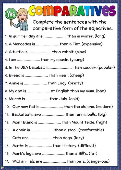 Live Worksheets Comparatives And Superlatives
