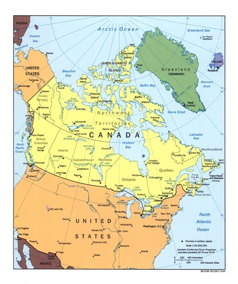 Large Detailed Political And Administrative Map Of Canada With Major