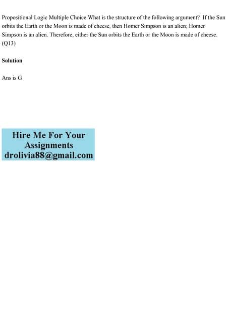 propositional logic multiple choice what is the structure of the fol pdf
