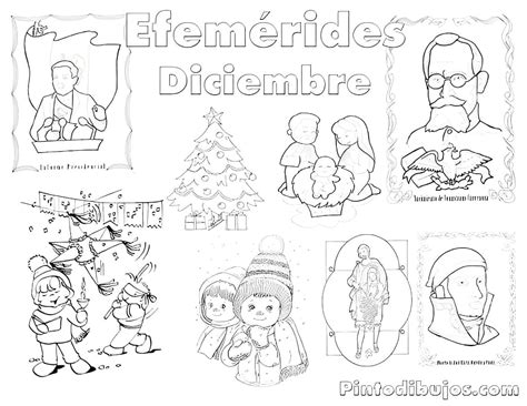 Dibujos de Efemérides de Diciembre para Colorear para Colorear Pintar
