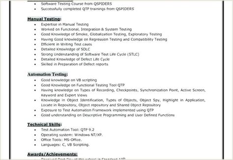Fresher Resume Format For Manual Testing Manual Testing Resume