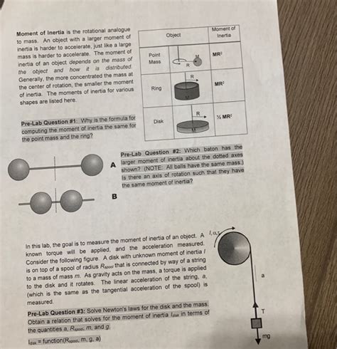 solved moment of inertia is the rotational analogue to mass