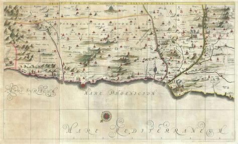 Jansson Hornius Map Of The Holy Land Ca Section Of