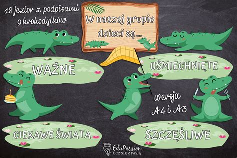 Krokodylki dekoracja na drzwi lub tablicę EduPassion