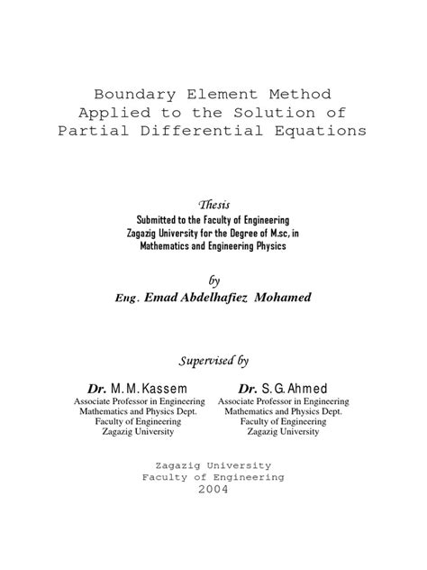 boundary element method applied to the solution of partial differential equations pdf