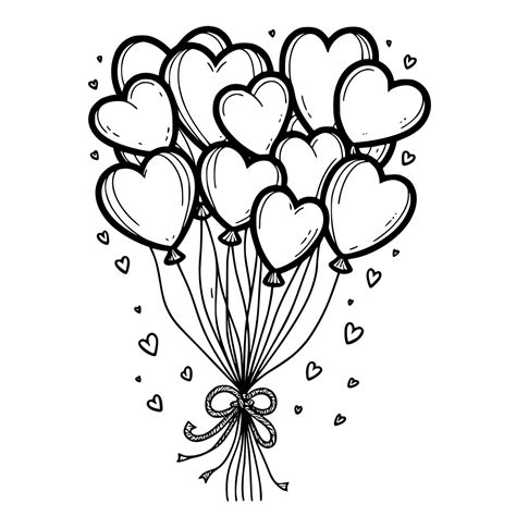 Page De Coloriage Ballons En Forme De C Ur Imprimer Gratuit