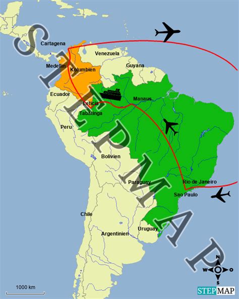 Stepmap S Damerika Juli Landkarte F R Brasilien