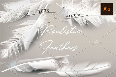 Realistic White Feather Clipart