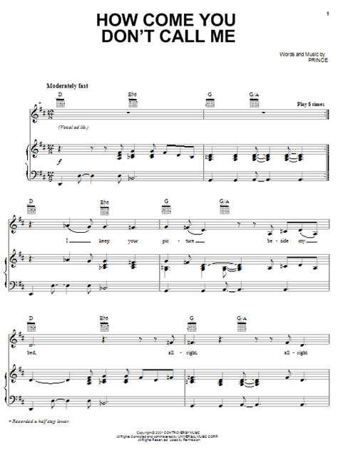 How Come You Don T Call Me By Alicia Keys Sheet Music For Piano Vocal