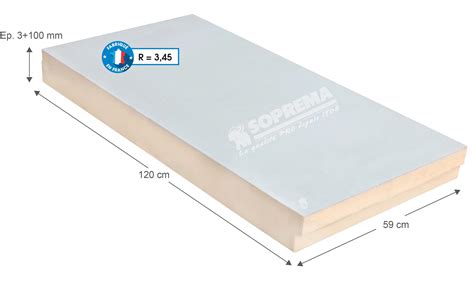 Panneau en polystyrène extrudé XPS béton SOPREMA 1 2x0 59m Ep 100