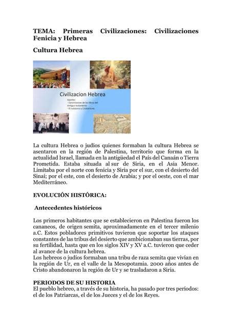 Primeras Civilizaciones Civilizaciones Fenicia Y Hebrea Aldair