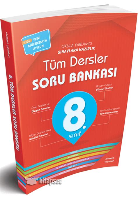 8 Sınıf Tüm Dersler Soru Bankası Element Yayınları 9786059657792