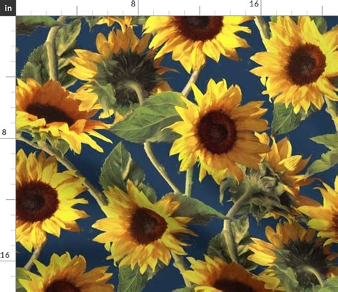 Amazon Spoonflower Fabric Sunflower Summer Floral Boho