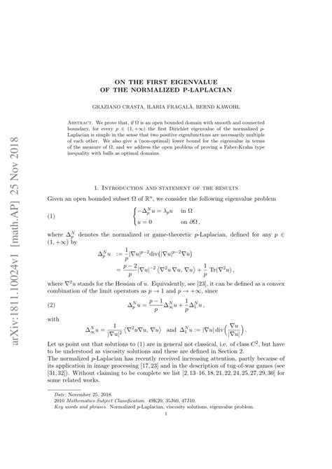 pdf on the first eigenvalue of the normalized p laplacian