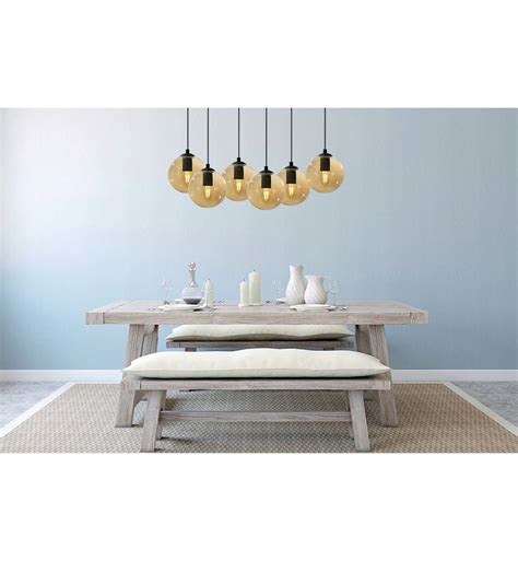 ᐈ Nowoczesna Lampa Wisząca z Kulistymi Kloszami ze Szkła w Stylu Loft