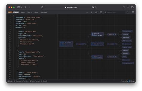 json visualization with an innovative online tool coding is love