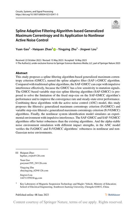 spline adaptive filtering algorithm based generalized maximum correntropy and its application to