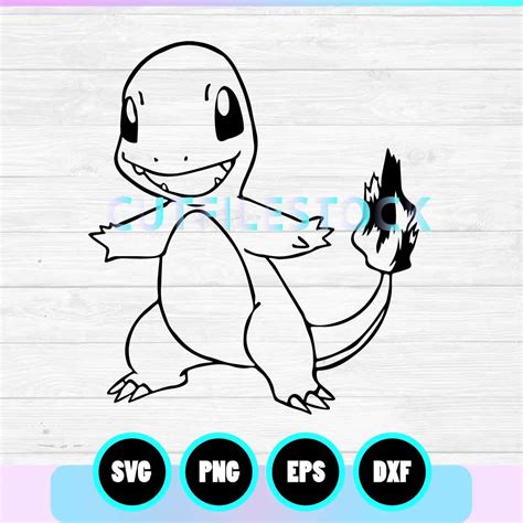 Charmander Svg Pokemon Charmander Outline Svg Png Cricut