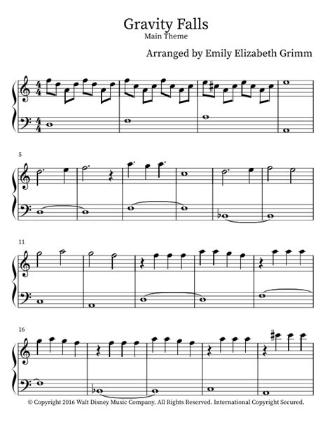 Gravity Falls Main Theme Arr Emily Elizabeth Grimm By Brad Breeck