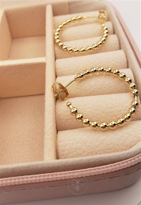 Argola Dourada Bolinha Comprar Em Eu Curto Pratta