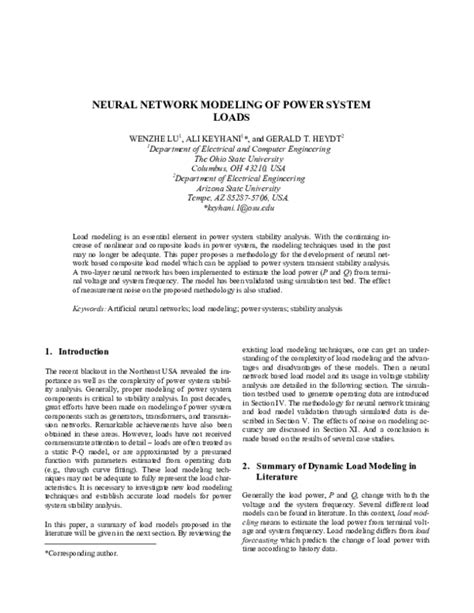 pdf neural network modeling of power system loads ali keyhani