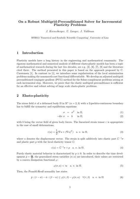 pdf on a robust multigrid preconditioned solver for incremental plasticity problems