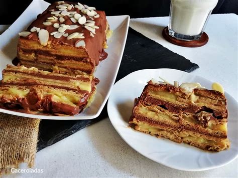 Tarta De La Abuela Galletas Natillas Y Chocolate Caceroladas
