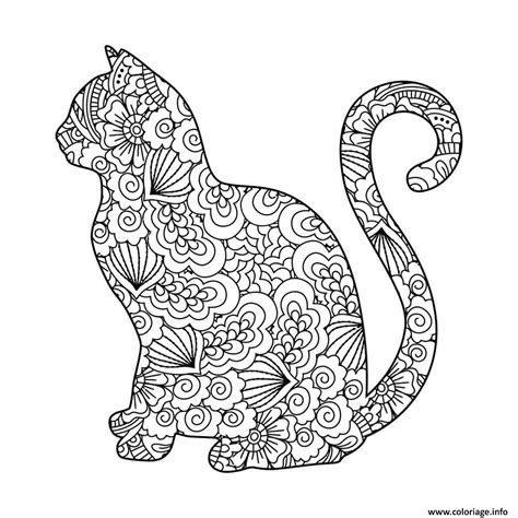 Coloriage Chat Mandala Adulte 4 JeColorie