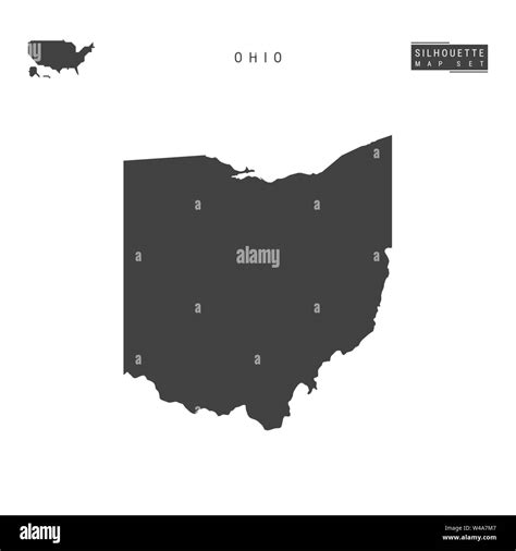 Ohio Us State Blank Vector Map Isolated On White Background High
