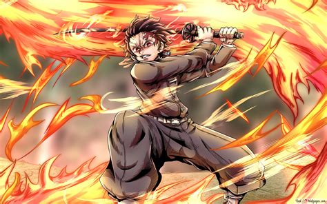 Demon Slayer Tanjiro Kamado Respiração Solar 4K baixar papel de parede