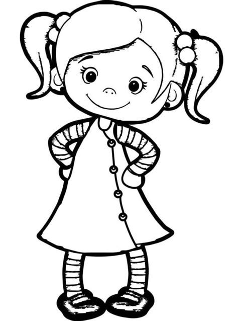Coloriage Petite Fille Tr S Mignonne T L Charger Et Imprimer Gratuit