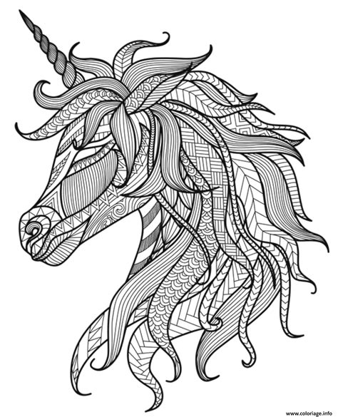 Coloriage Licorne Mandala Pour Adulte Difficile Dessin Mandala Licorne