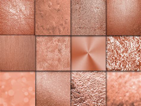 Rose Gold Digital Paper Textures By Shannon Keyser TheHungryJPEG