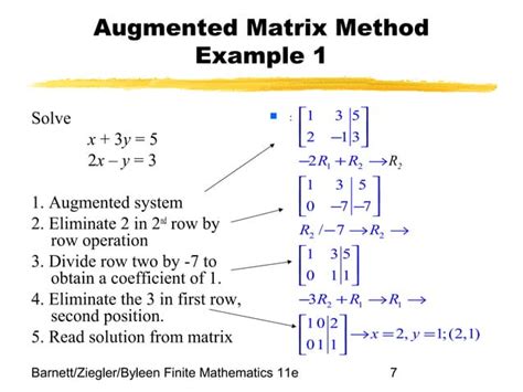 systems of linear equations and augmented matrices ppt