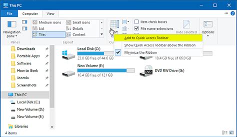 How To Customize File Explorers Quick Access Toolbar In Windows
