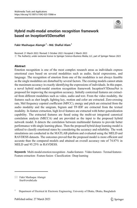pdf hybrid multi modal emotion recognition framework based on inceptionv3densenet