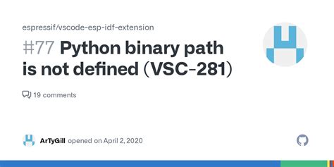 Python Binary Path Is Not Defined VSC 281 Issue 77 Espressif