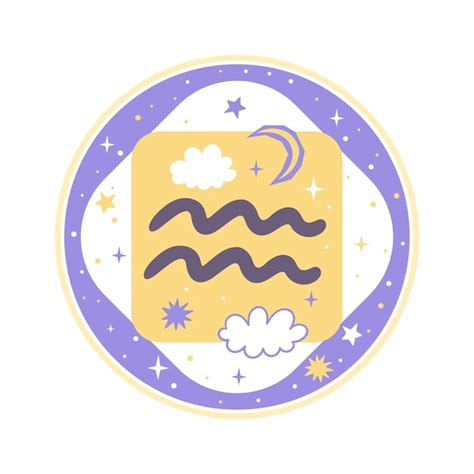 Astrología horóscopo elemento acuario signo del zodiaco Vector Premium