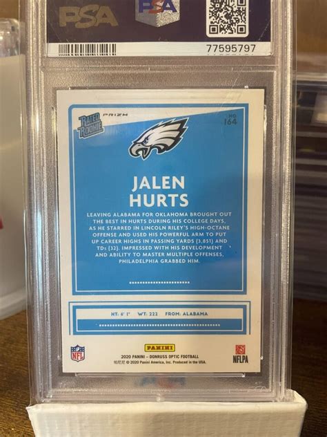 2020 Panini Donruss Optic Jalen Hurts 164 Blue Scope PSA 10 EBay