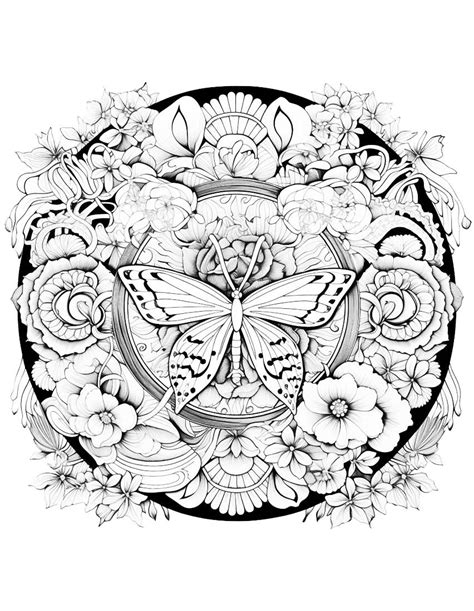 Mandala z motylem kolorowanka dla dorosłych