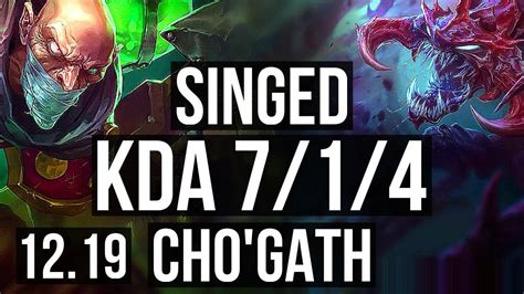 Singed Vs Cho Gath Top M Mastery Games Euw Master